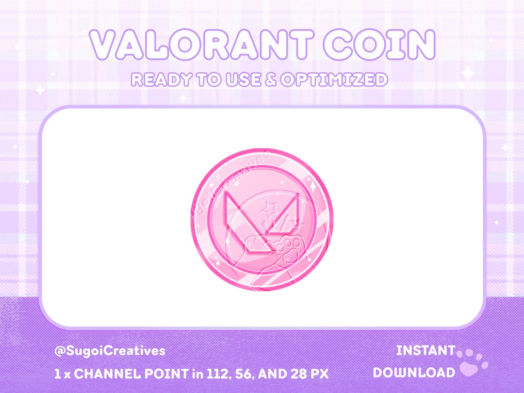 Valorant Coin (pink) Channel Point | Twitch, Youtube, Discord | Cute ...