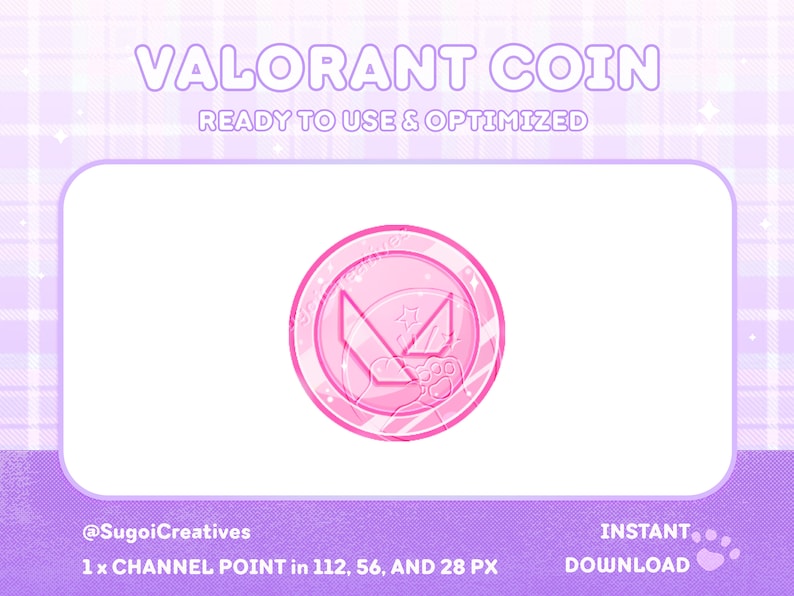 Valorant Coin pink Channel Point Twitch, Youtube, Discord Cute, Kawaii ...