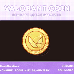 Valorant Coin (gold) Channel Point | Twitch, Youtube, Discord | Cute ...