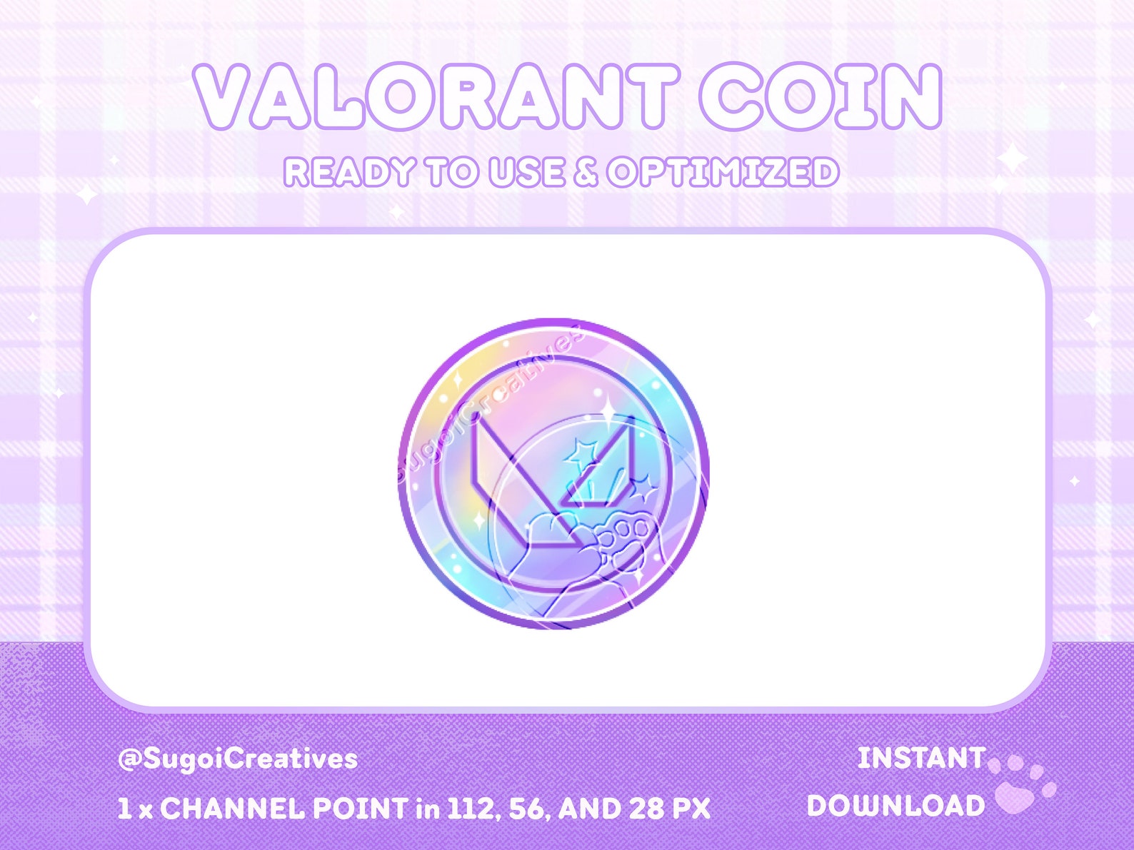 Valorant Coin (rainbow) Channel Point | Twitch, Youtube, Discord | Cute ...