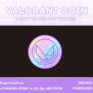 Valorant Coin (rainbow) Channel Point | Twitch, Youtube, Discord | Cute ...