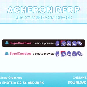 Acheron Emote Set Honkai Star Rail HSR Twitch Discord Youtube Streaming ...