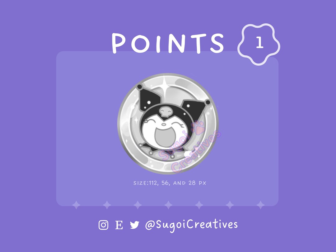 Kuro ( Silver ) | Channel Point | Stream Badges | Multiple Sizes Sub ...