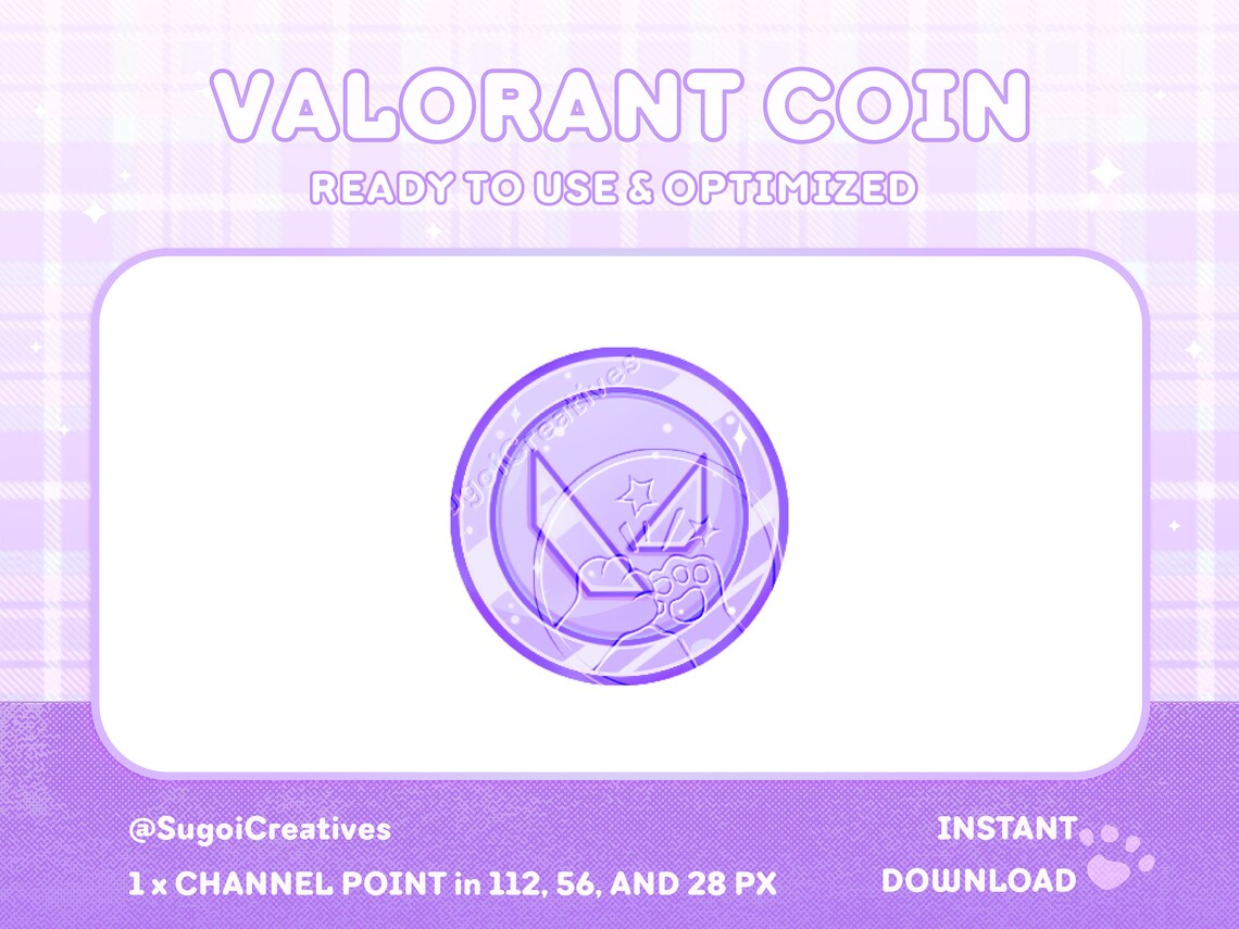 Valorant Coin (purple) Channel Point | Twitch, Youtube, Discord | Cute ...