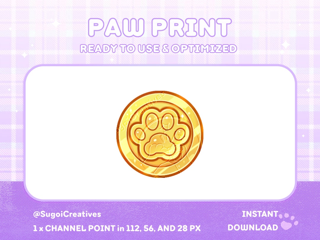 Paw Print (gold) Channel Point | Emoji | Twitch / Youtube / Discord ...
