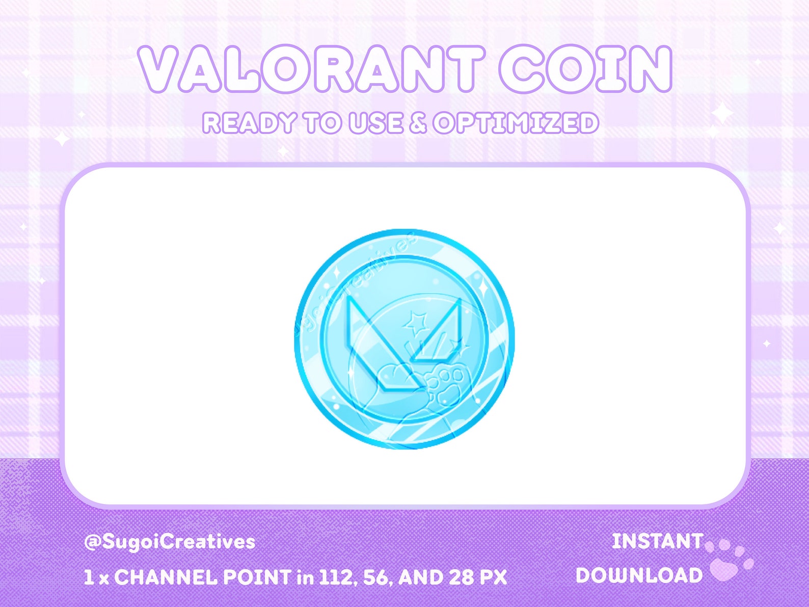 Valorant Coin blue Channel Point Twitch, Youtube, Discord Cute, Kawaii ...