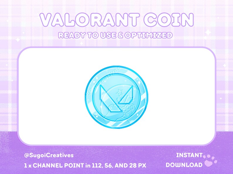 Valorant Coin blue Channel Point Twitch, Youtube, Discord Cute, Kawaii ...