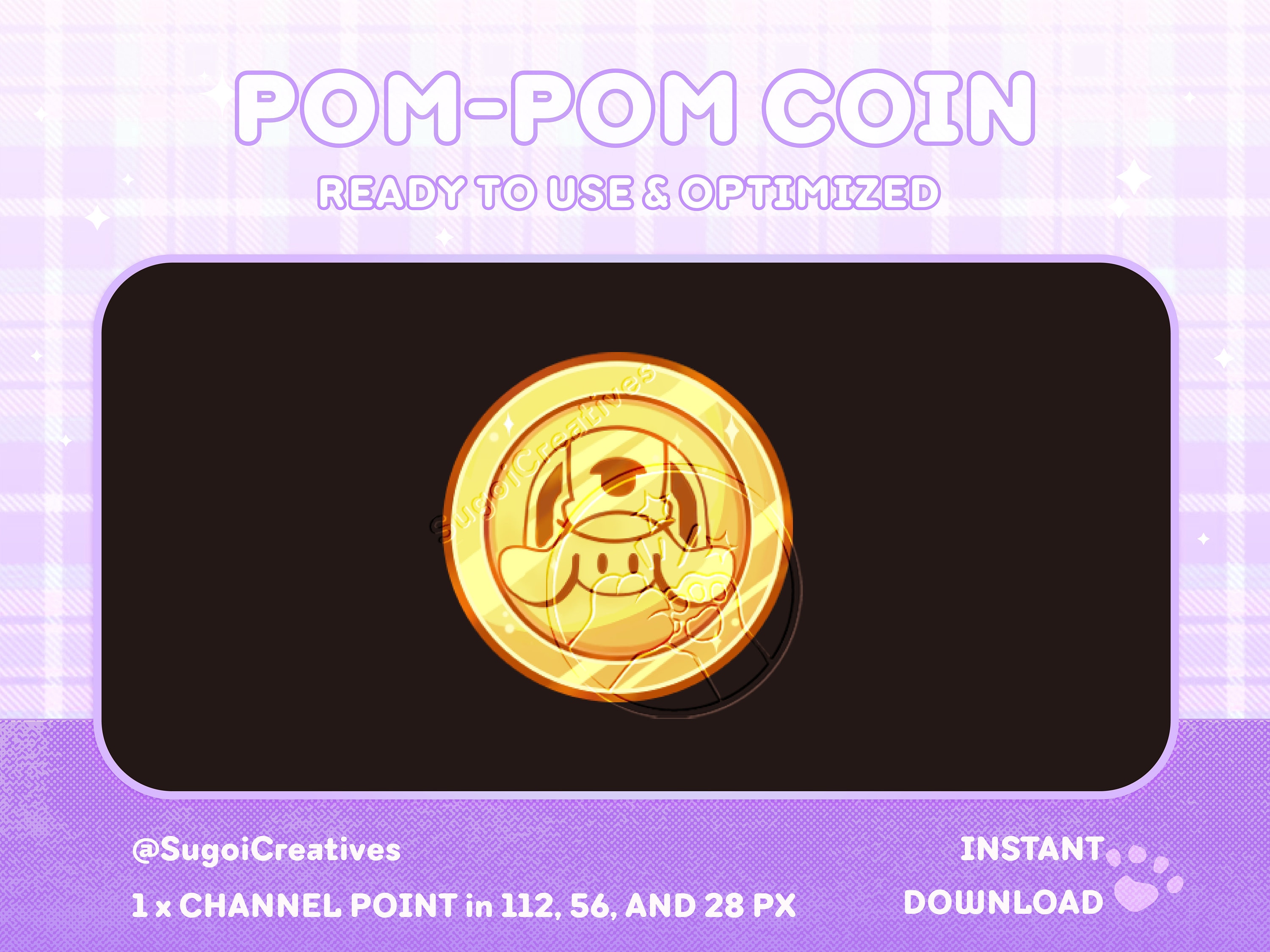 Pom-pom Coin Channel Point Emoji Twitch / Youtube / Discord Kawaii ...