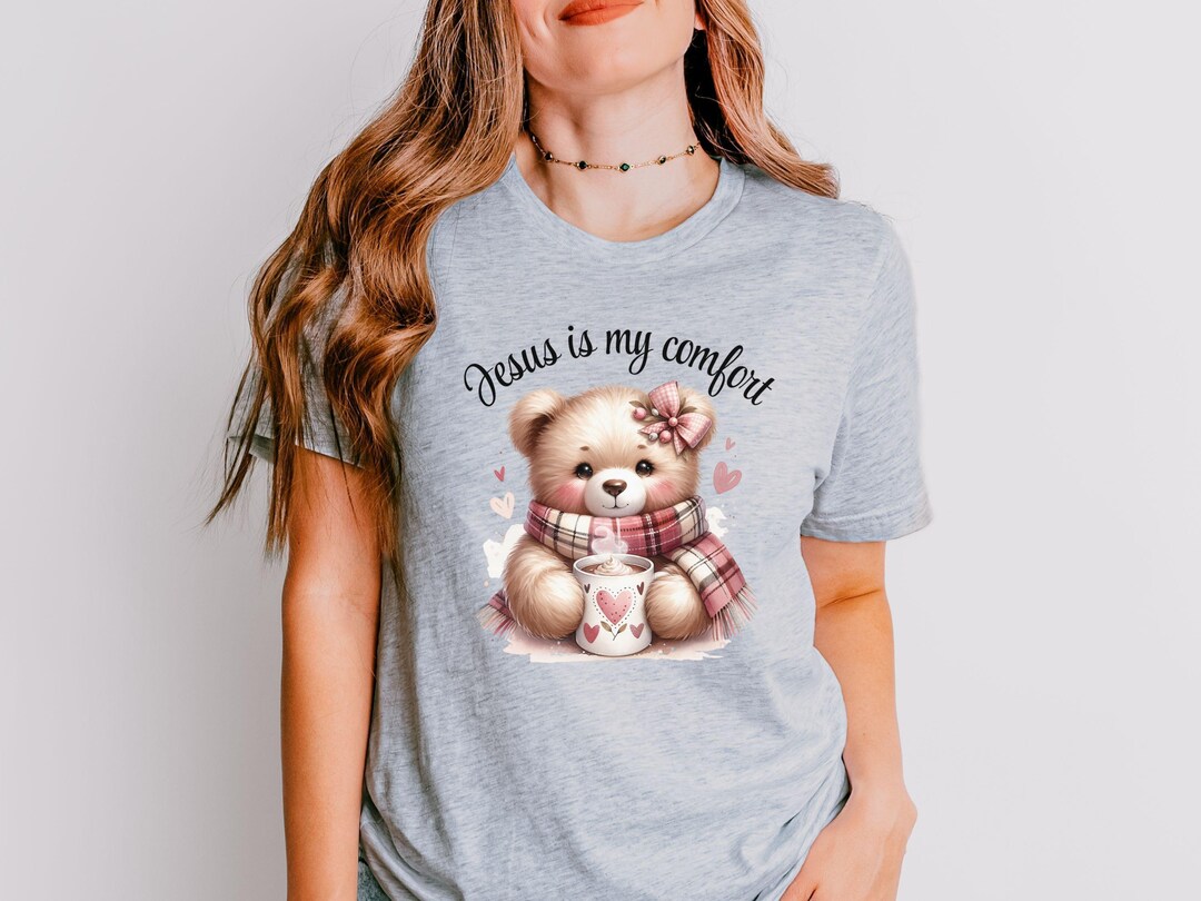 Jesus is My Comfort PNG: Christian Teddy Bear Clip Art for Mug or ...