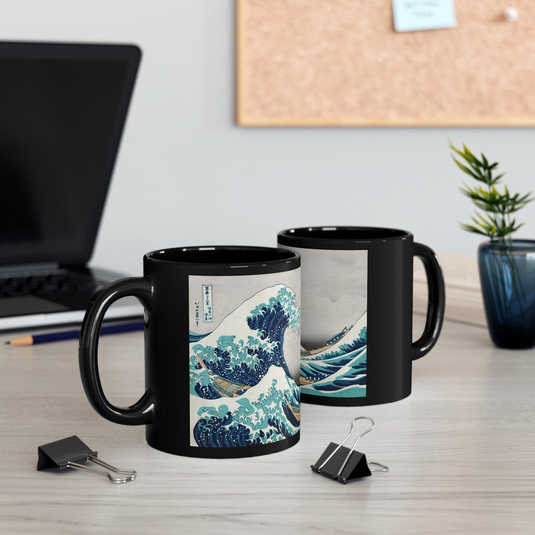 The Great Wave at Kanagawa, Vintage Vibrant Coffee Mug, Colorful ...