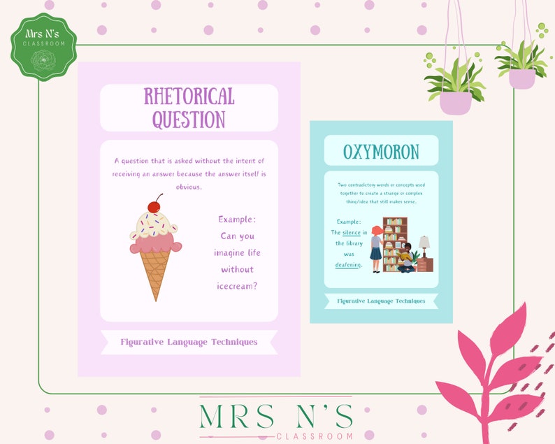 Figurative Language Technique Posters - Set of 24 Literary Devices ...