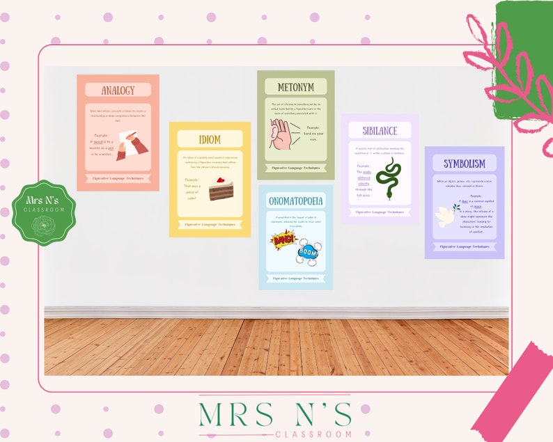 Figurative Language Technique Posters - Set of 24 Literary Devices ...