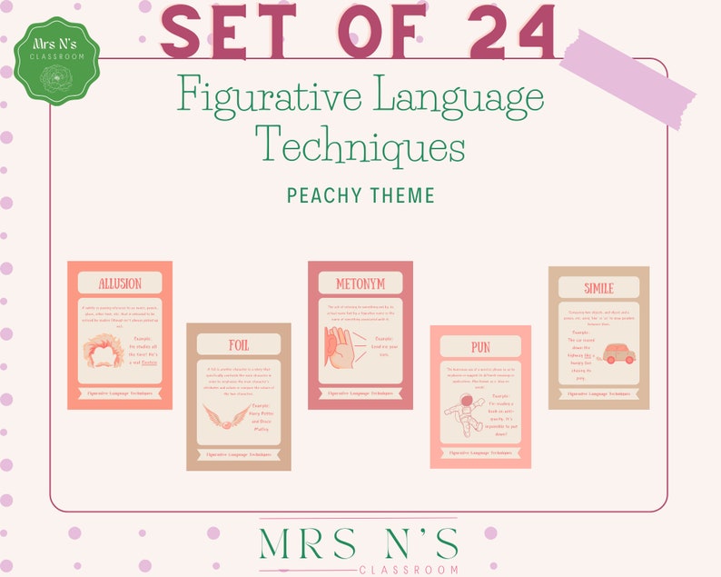 Figurative Language Technique Posters Set of 24 Literary Devices ...