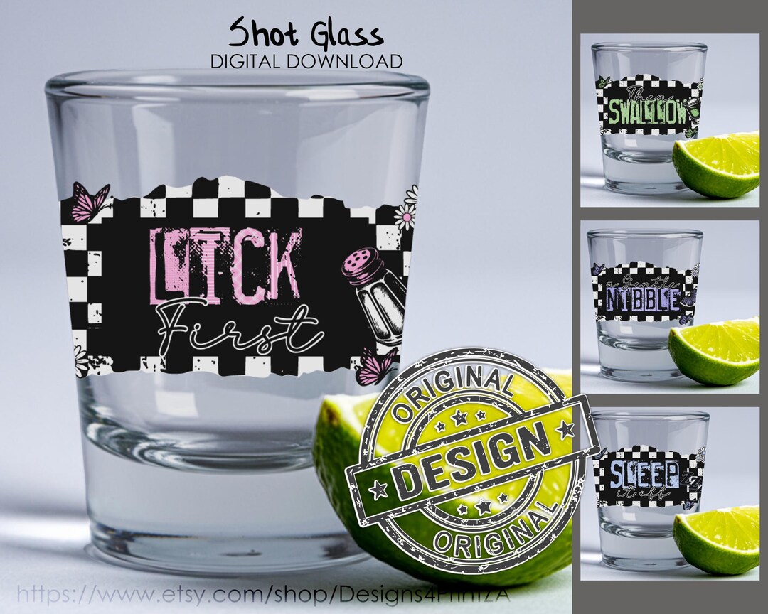 Retro Tequila Shot Glass Wraps | Lick, Swallow, Nibble, & Sleep Designs ...