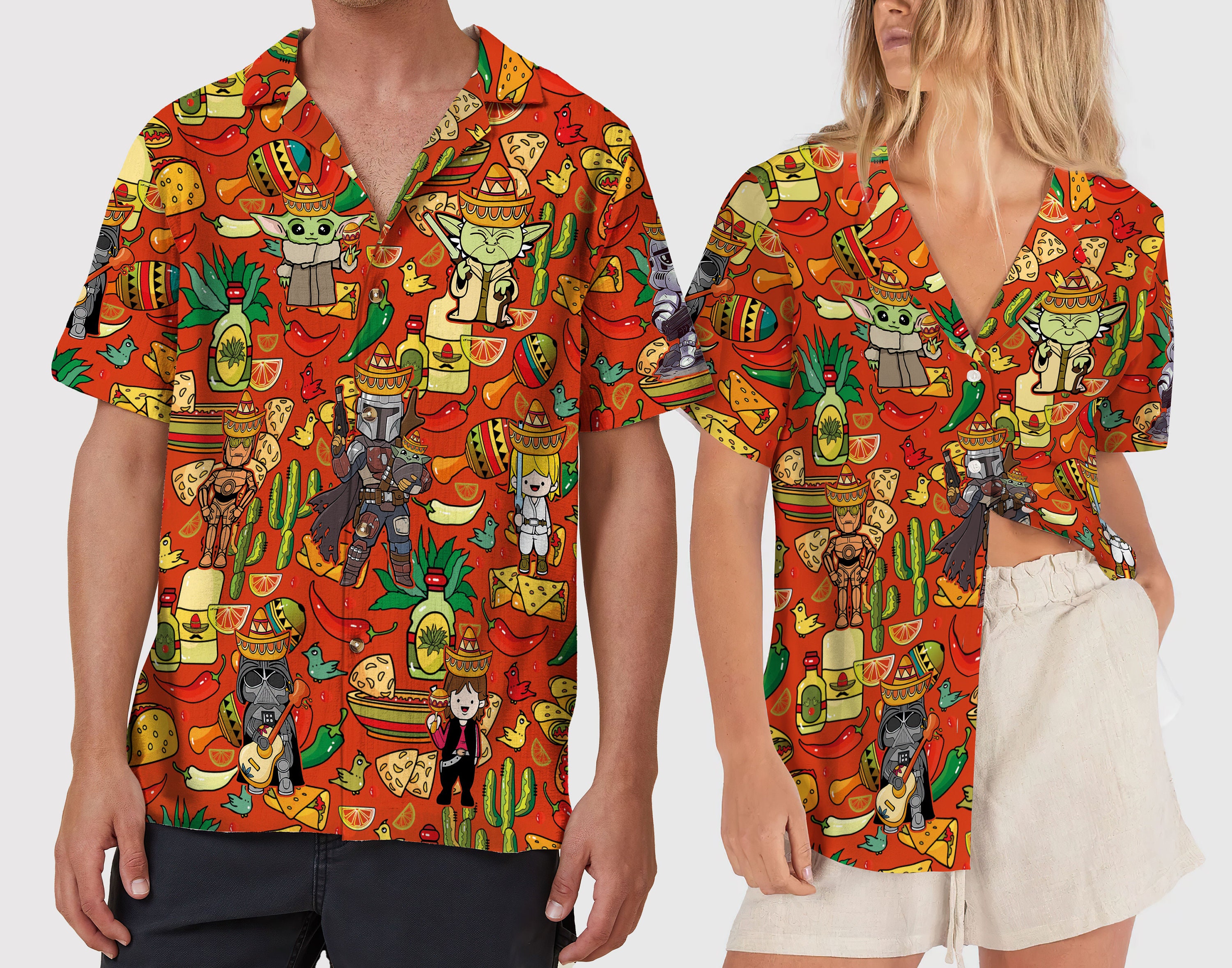 Disney Baby Yoda Mexican Fiesta 3D All Over Printed Hawaii Shirt ...