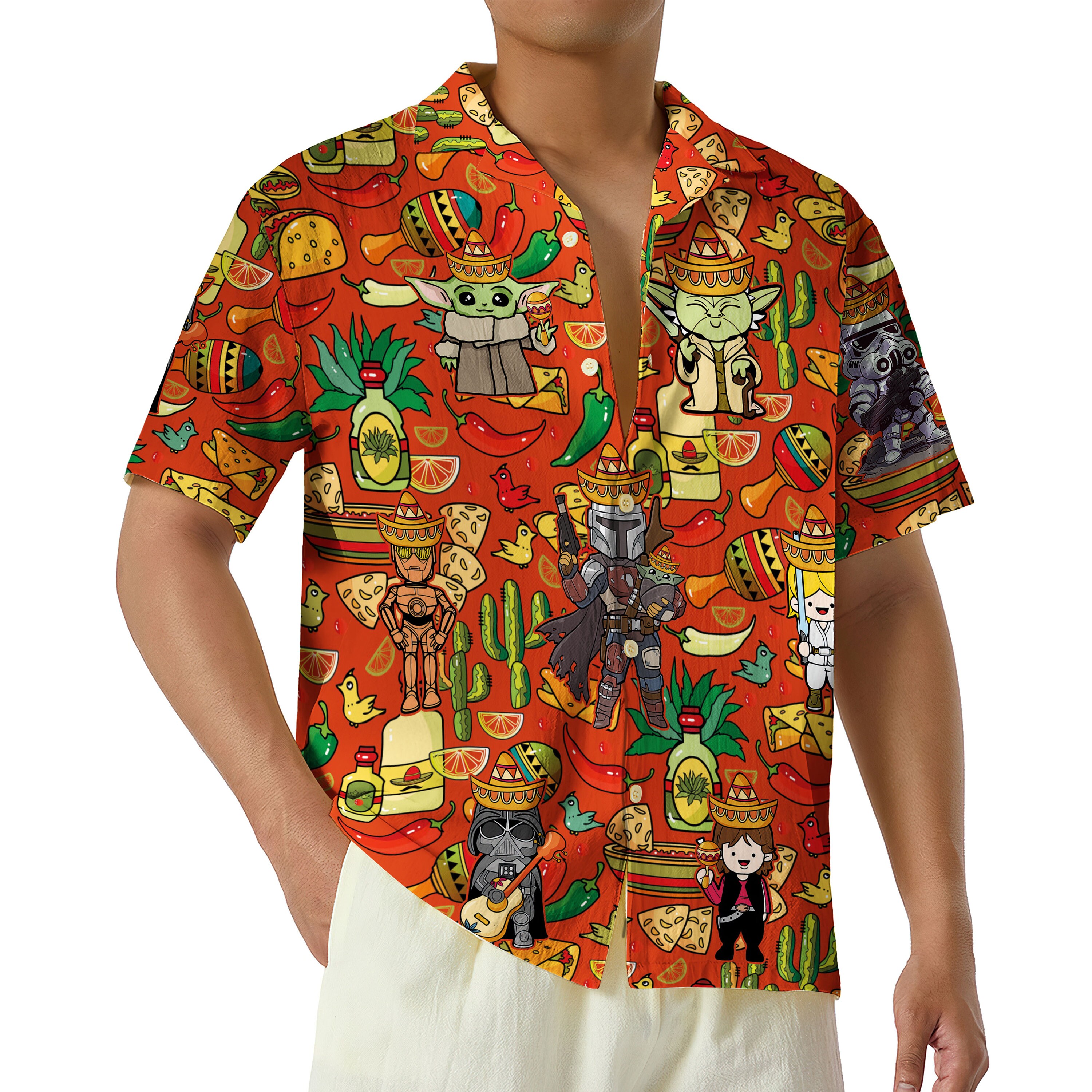 Disney Baby Yoda Mexican Fiesta 3D All Over Printed Hawaii Shirt ...