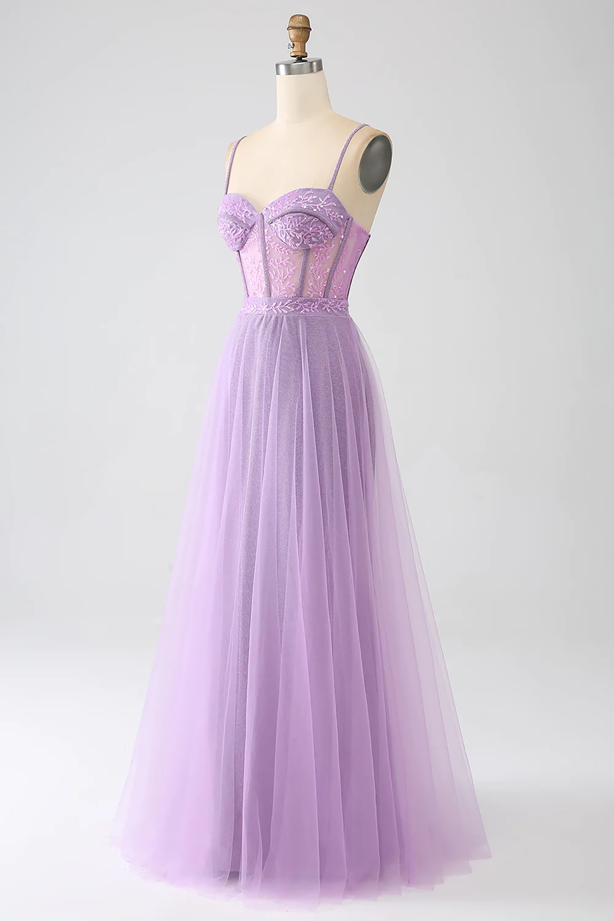 Elegant Lilac Prom Dress, Chic Princess Dress, Spaghetti Straps A-line ...