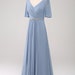 Simple Dusty Blue Evening Dress, Long Tulle Prom Dress, Custom Party ...