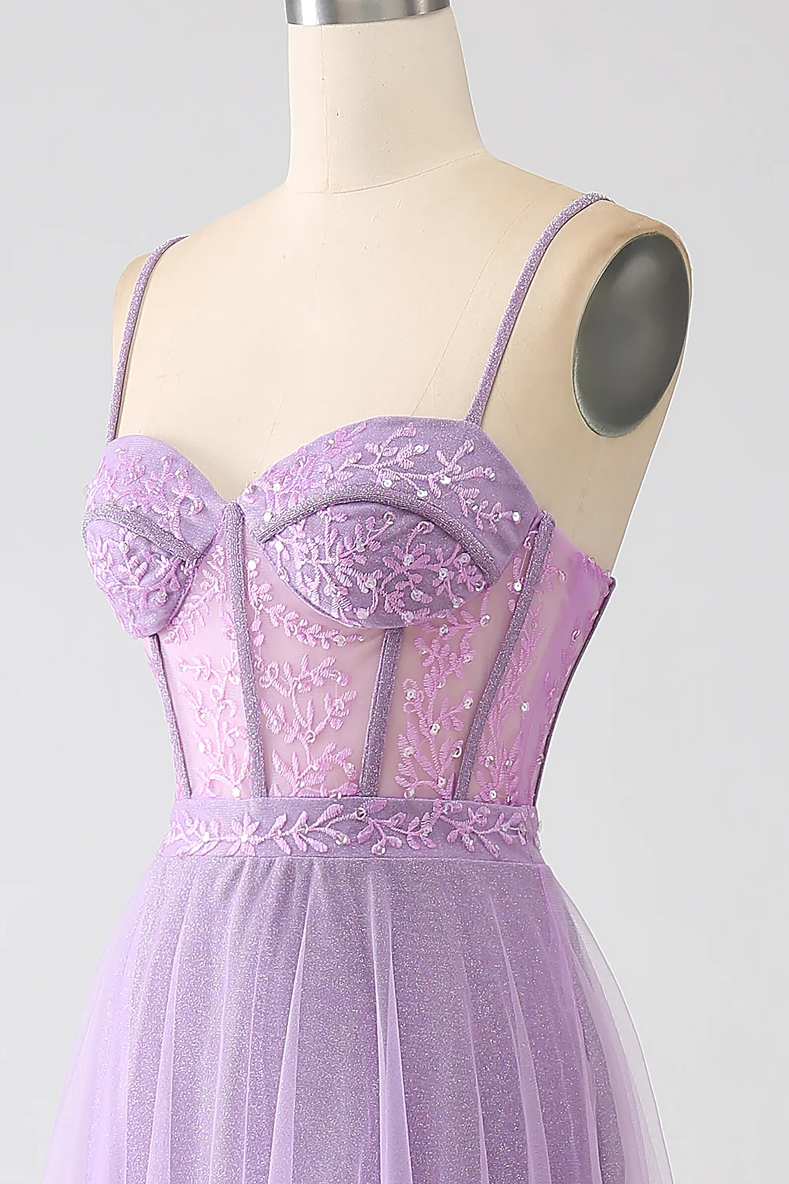 Elegant Lilac Prom Dress, Chic Princess Dress, Spaghetti Straps A-line ...
