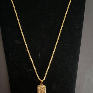 Rope Stainless Steel Chain W/letter Y, Gold Plated Chain, Men's ...
