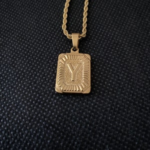 Rope Stainless Steel Chain W/letter Y, Gold Plated Chain, Men's ...