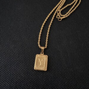 Rope Stainless Steel Chain W/letter Y, Gold Plated Chain, Men's ...