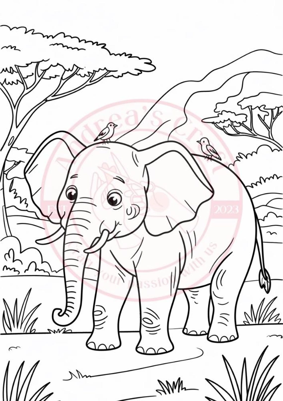 40 Pages Safari Themed Coloring Pages, Coloring Book, Safari, Jungle ...