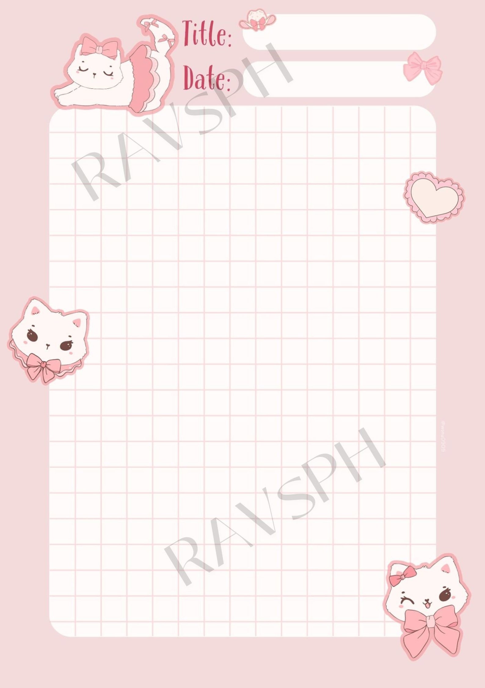5 Printable Daily Planner, Daily Planner Notepad, Cute Planner, Pink ...