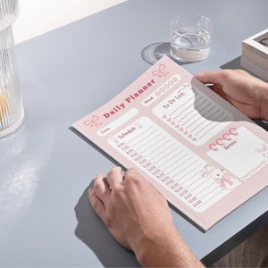 5 Printable Daily Planner, Daily Planner Notepad, Cute Planner, Pink ...