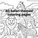 40 Pages Safari Themed Coloring Pages, Coloring Book, Safari, Jungle ...