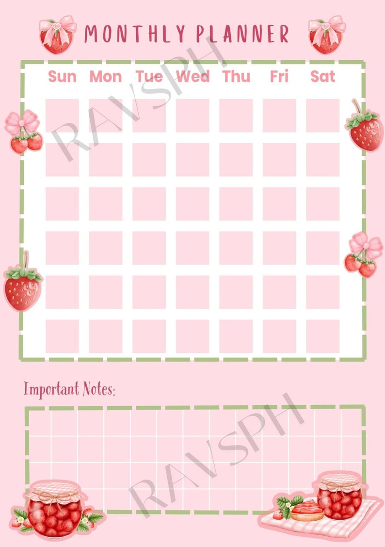 5 Printable Daily Planner, Daily Planner Notepad, Cute Planner, Pink ...