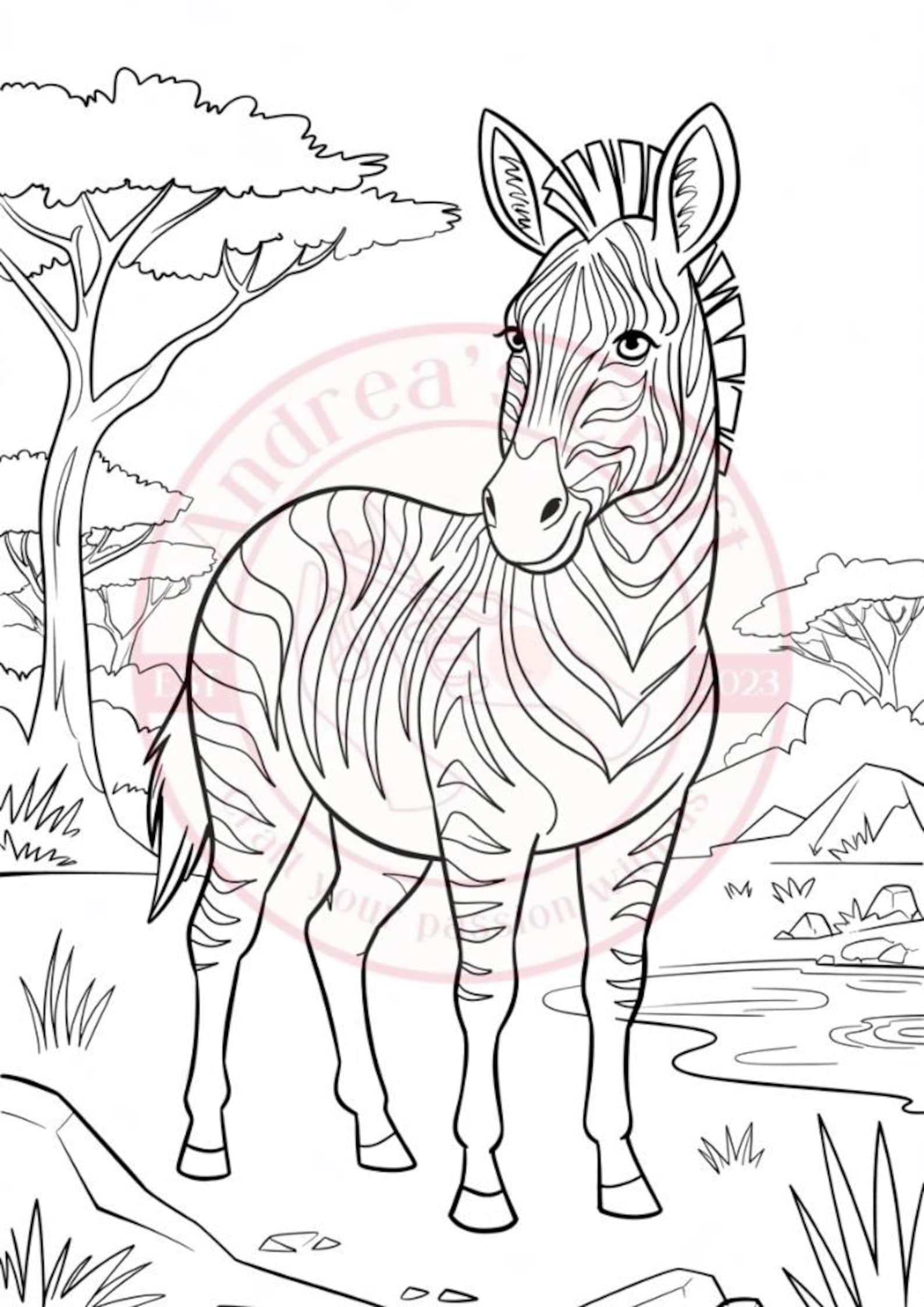 40 Pages Safari Themed Coloring Pages, Coloring Book - Etsy