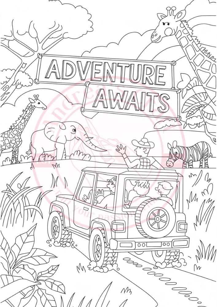 40 Pages Safari Themed Coloring Pages, Coloring Book - Etsy