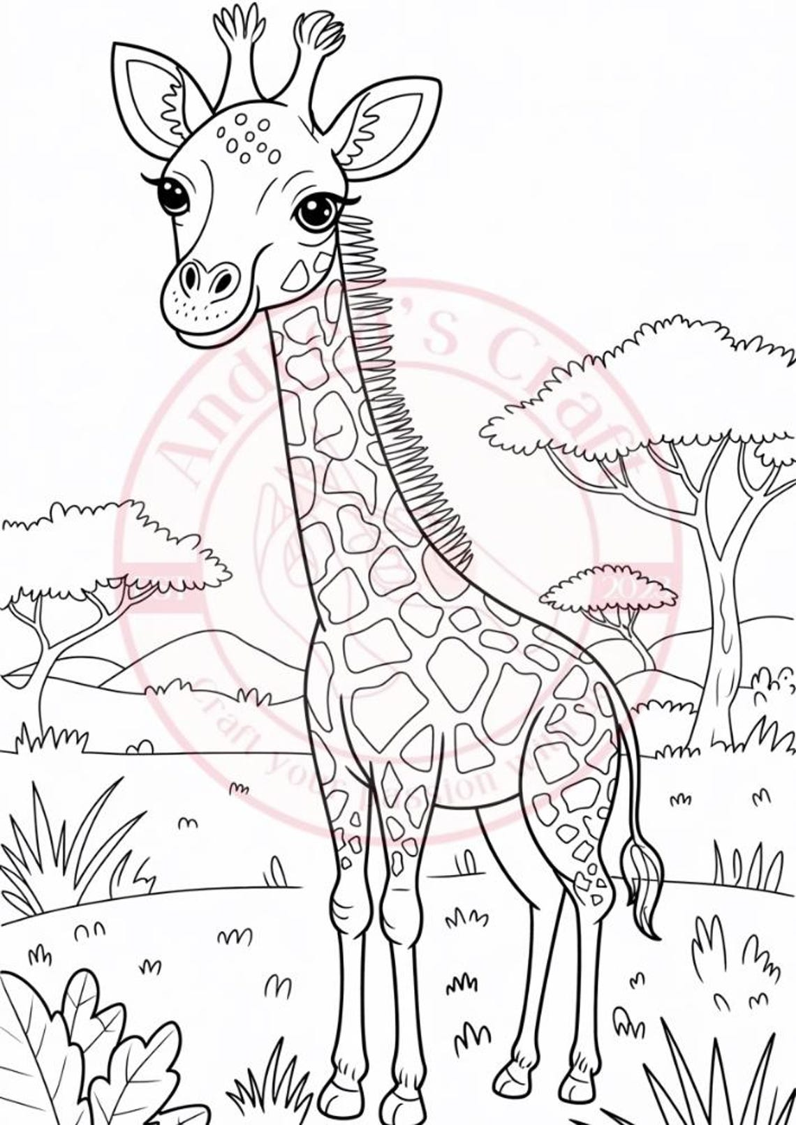 40 Pages Safari Themed Coloring Pages, Coloring Book - Etsy