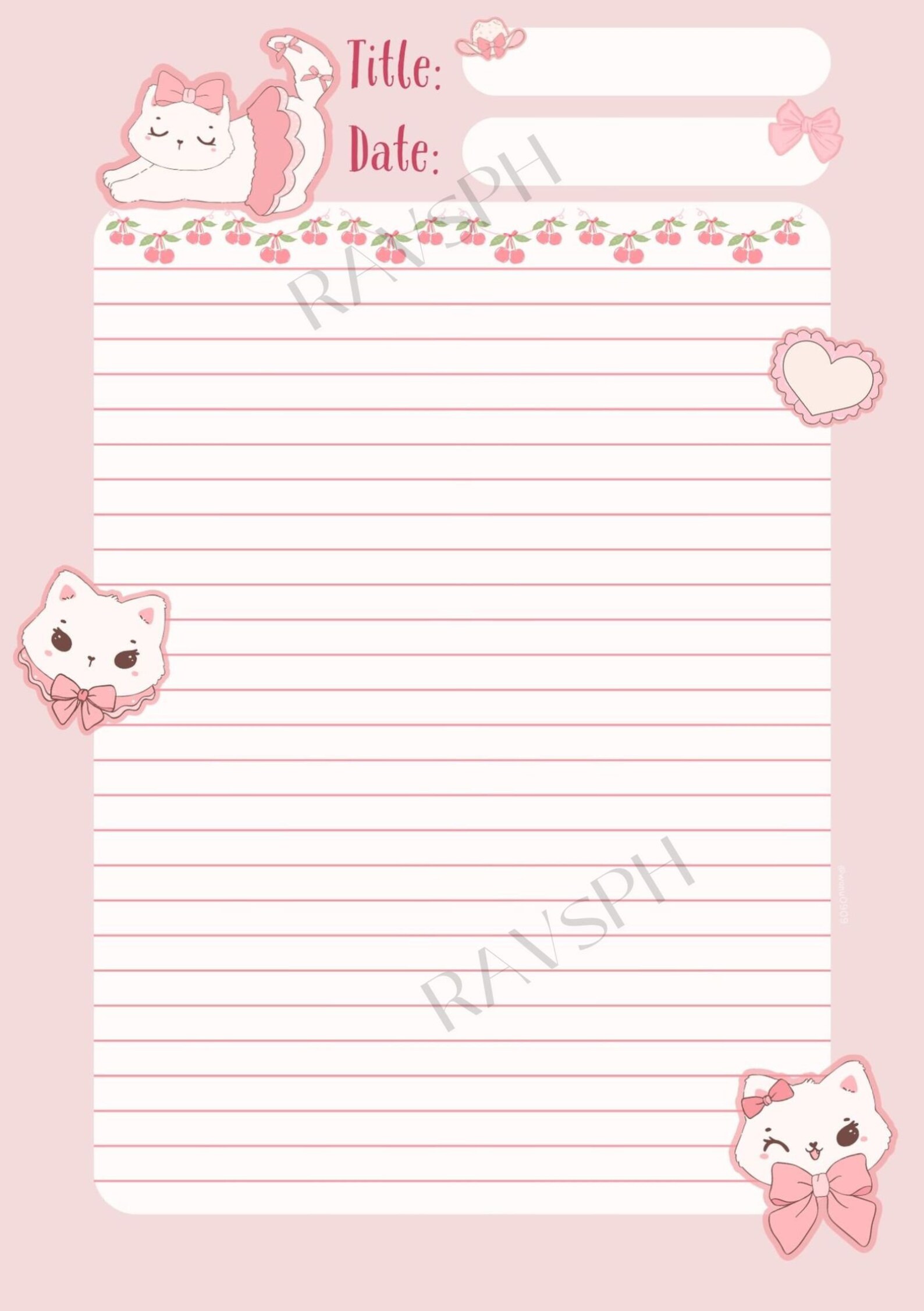 5 Printable Daily Planner, Daily Planner Notepad, Cute Planner, Pink ...