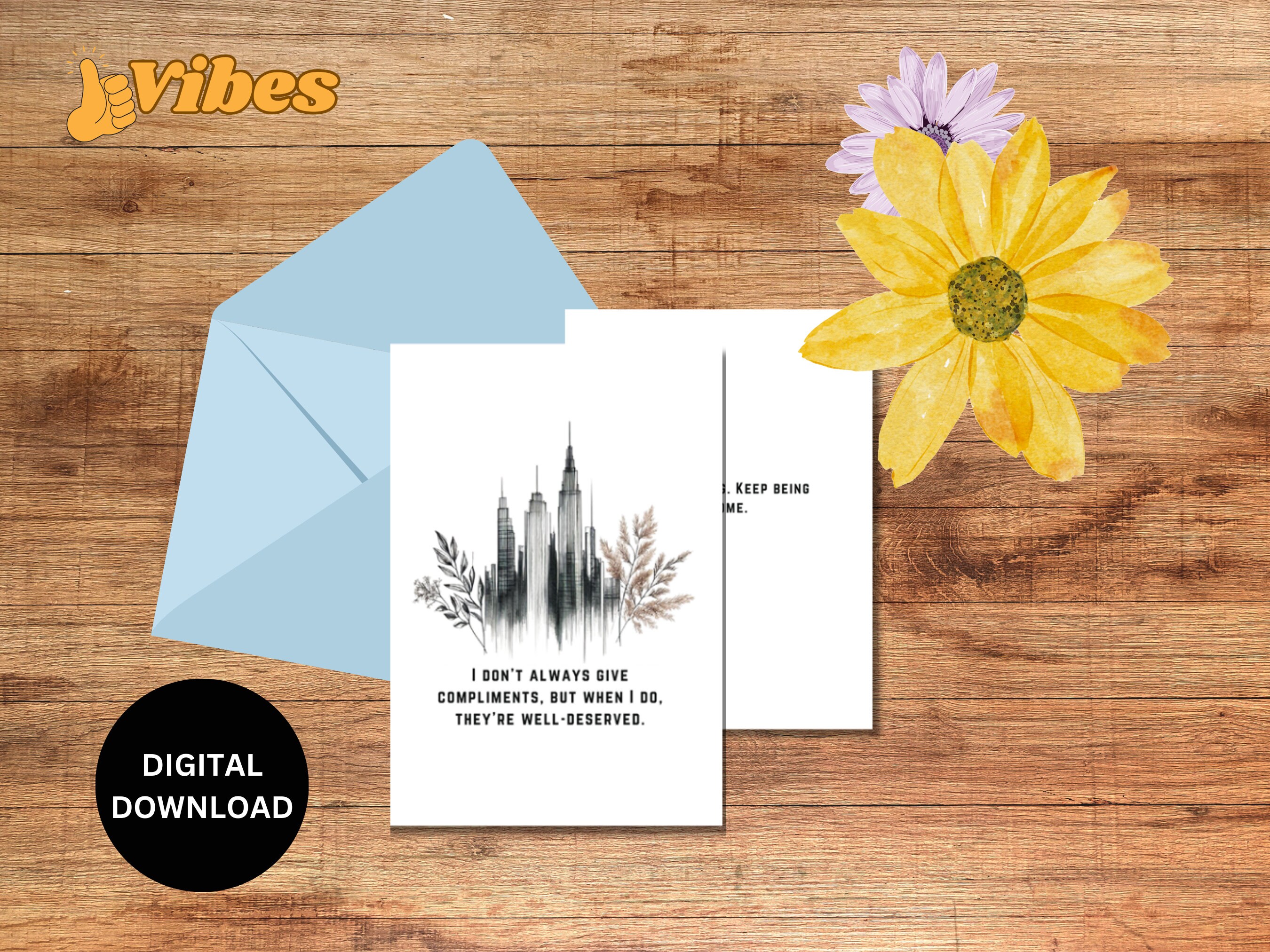 Minimalist Compliment Card Well-deserved Praise Sincere Admiration ...