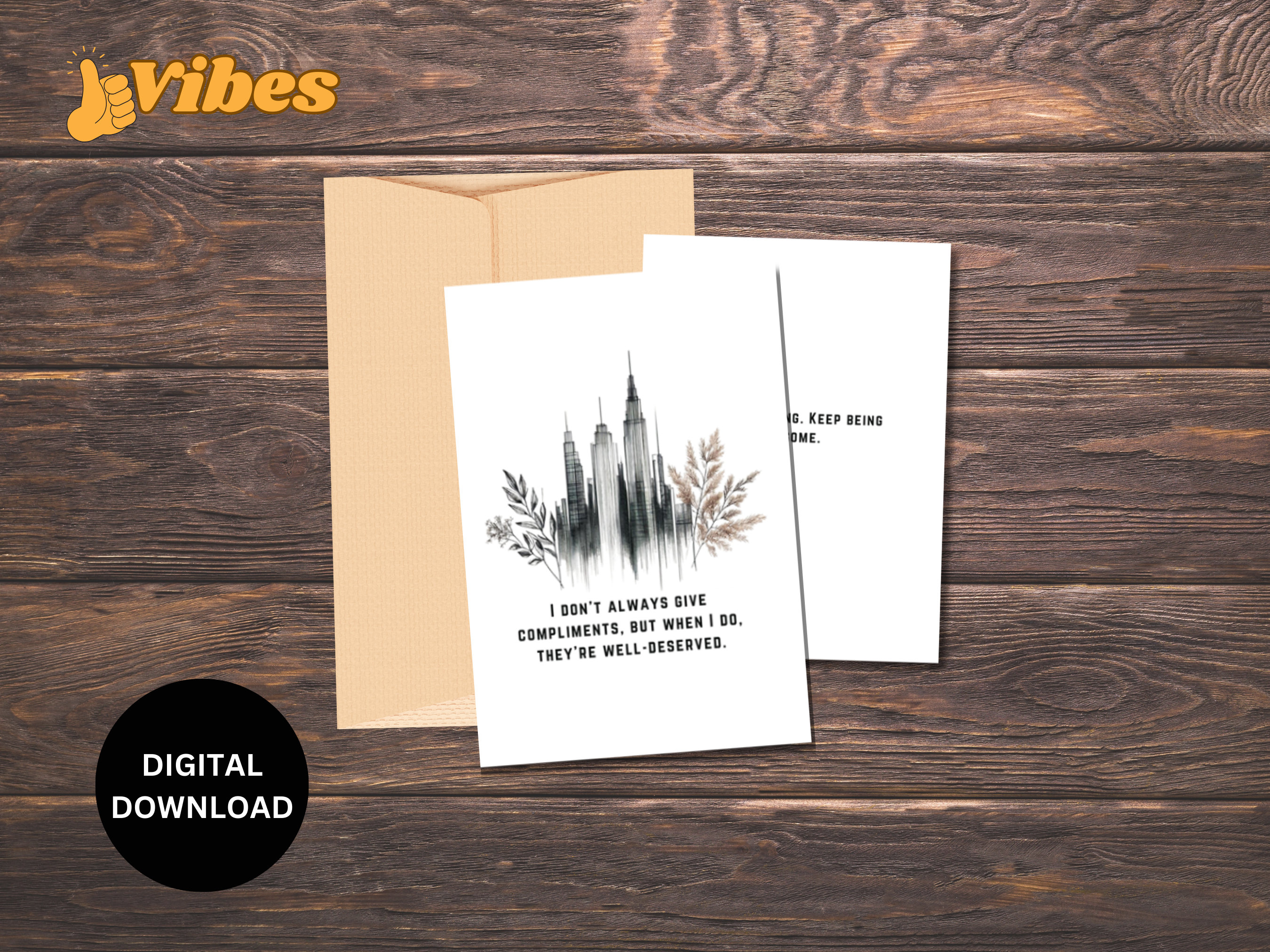 Minimalist Compliment Card Well-deserved Praise Sincere Admiration ...