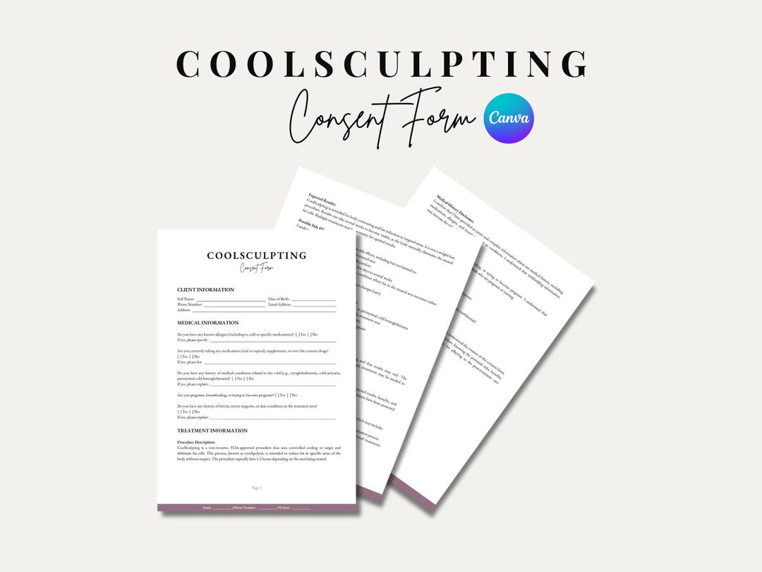 Editable Minimalist Coolsculpting Consent Form Template | Printable ...
