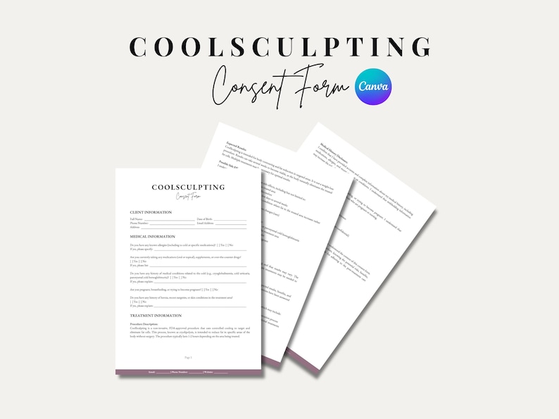 Coolsculpting Consent Form Template: Minimalist Medical Spa Waiver ...