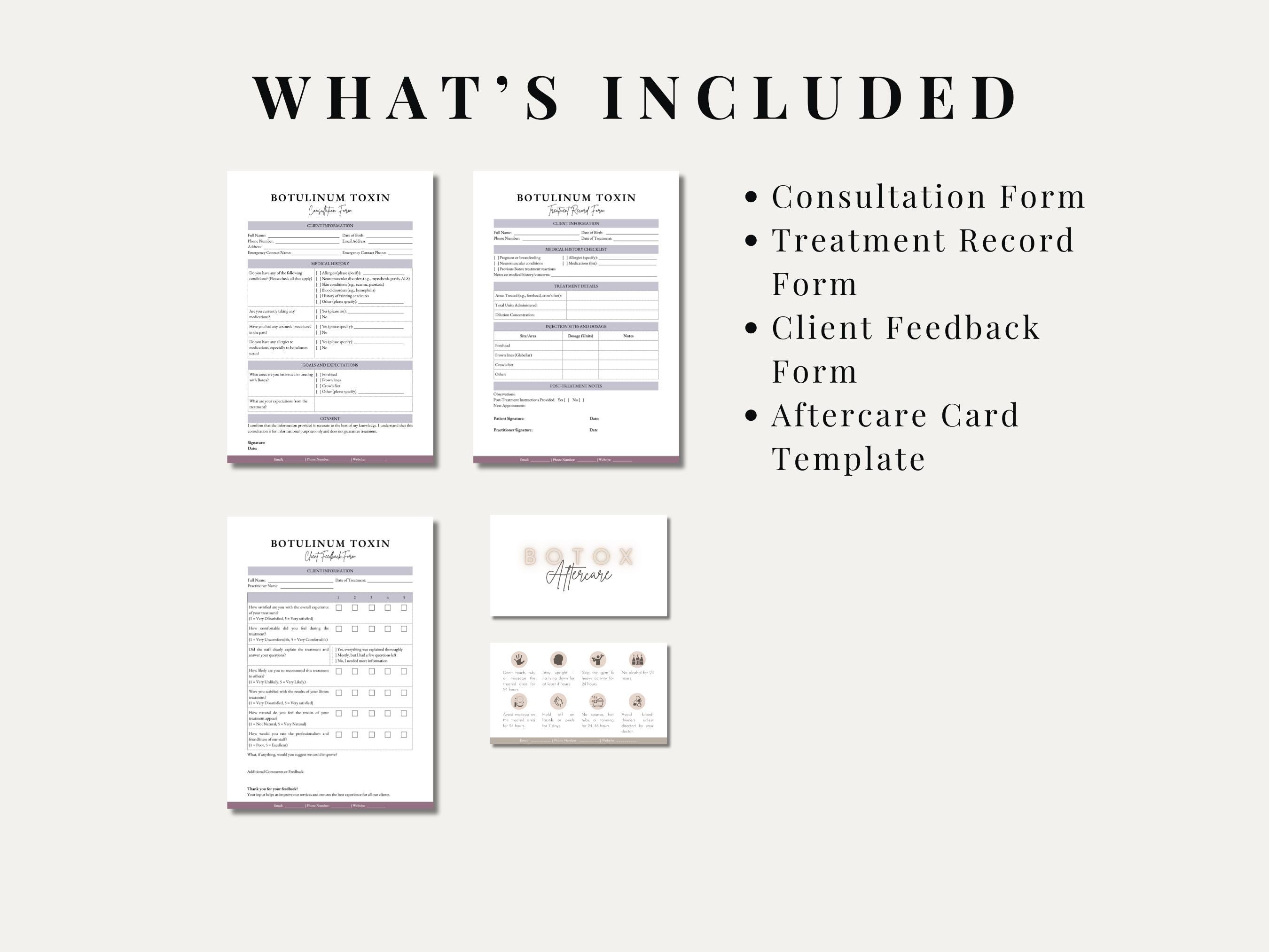 Botox Forms Template Bundle: Med Spa Client Intake (canva PDF) - Etsy