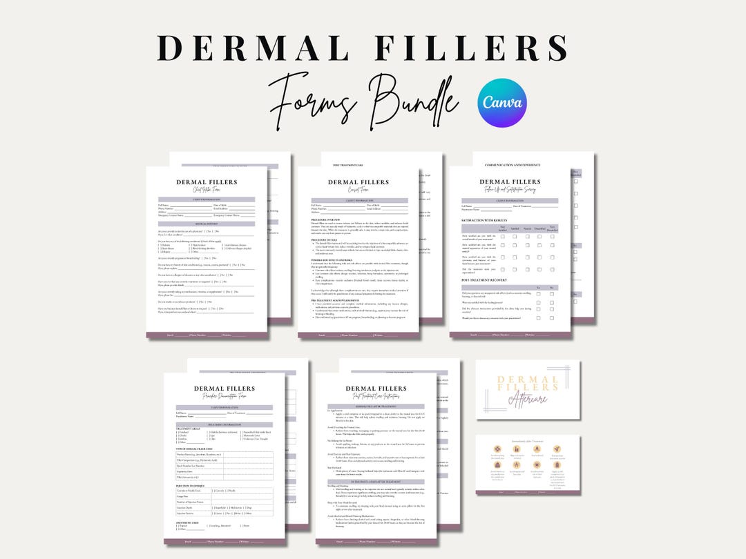 Editable Dermal Fillers Consent Forms Bundle Customizable Aesthetic ...