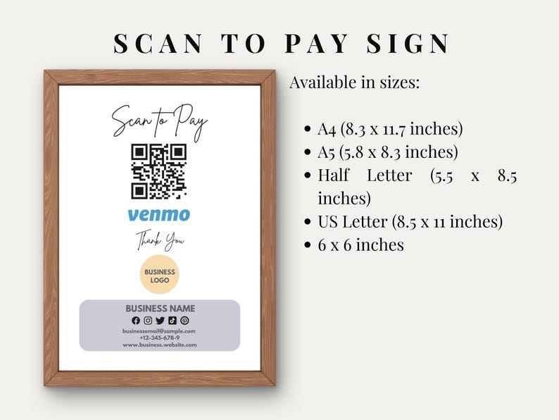 Editable Venmo QR Code Template | Custom Payment QR Design for Business ...