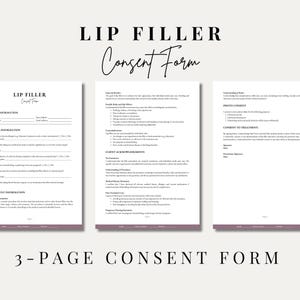 Printable Lip Filler Consent Form Template | Aesthetic Injector Forms for Med Spa Professionals ...