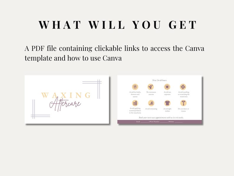 Editable Waxing Aftercare Card Template Customizable Skincare Guide for ...