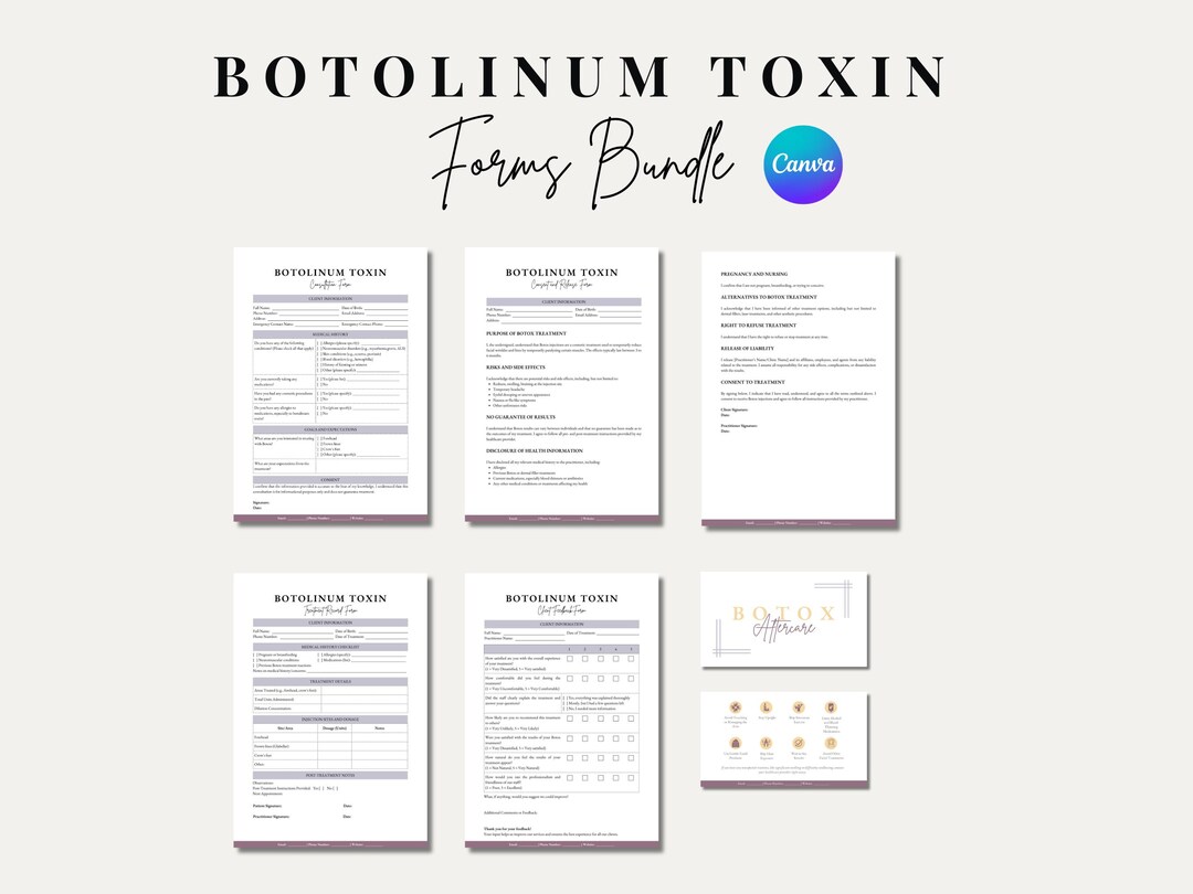 Botox Forms Bundle for Aesthetic Clinics Printable Botox Consent ...