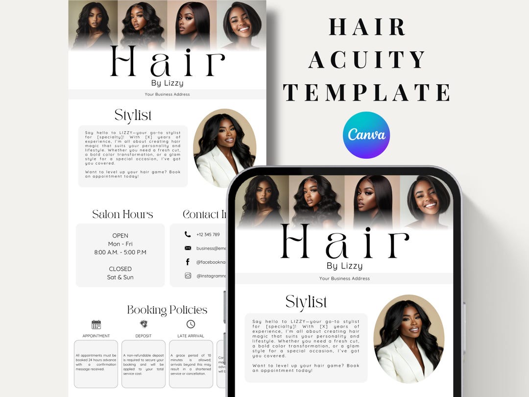Editable Acuity Scheduling Template: Hair Salon Canva Banners (PDF) - Etsy