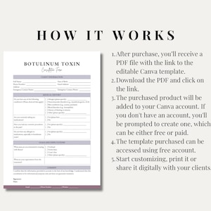 Editable Botox Consultation Form Template - Aesthetic Clinic Intake ...