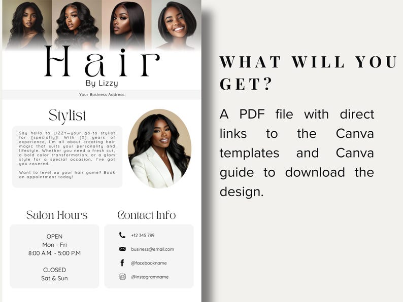Editable Acuity Scheduling Template: Hair Salon Canva Banners (PDF) - Etsy