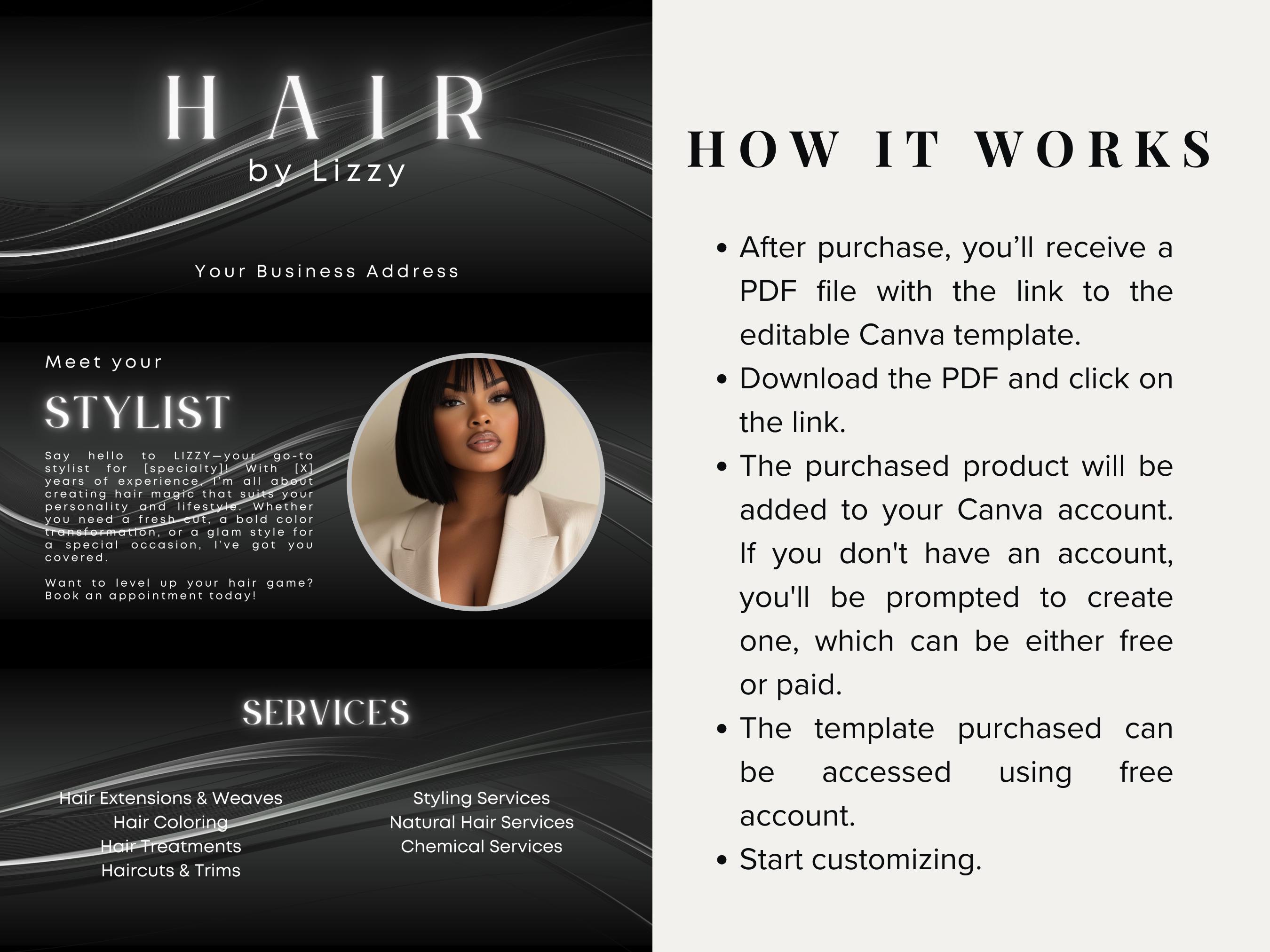 Editable Hair Salon Booking Template | Acuity Scheduling Form | Hair ...