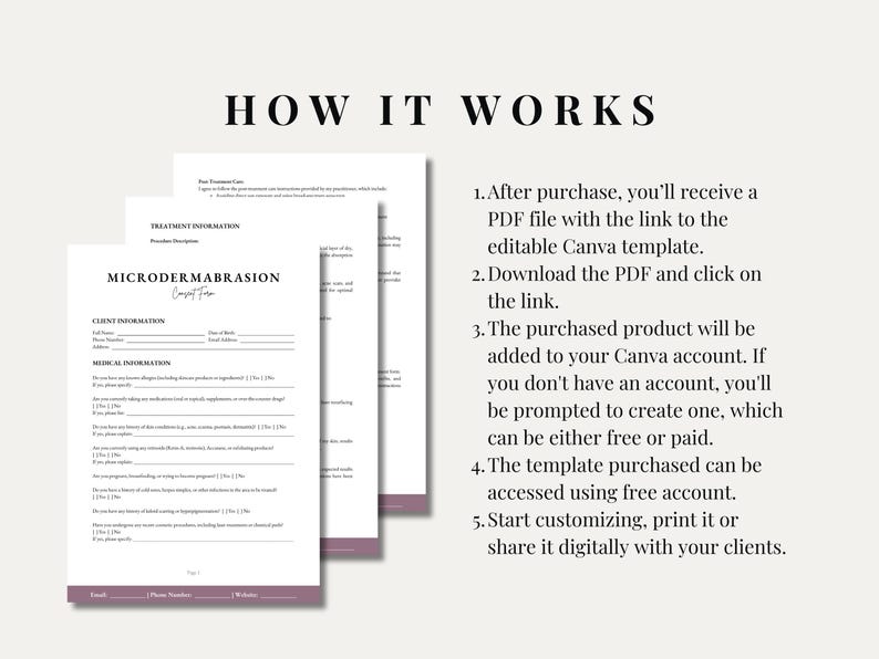 Editable Minimalist Microdermabrasion Consent Form Template for Beauty ...